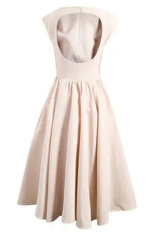 House Of Cb Debutante Open Back Satin Midi Dress - Wind Chime